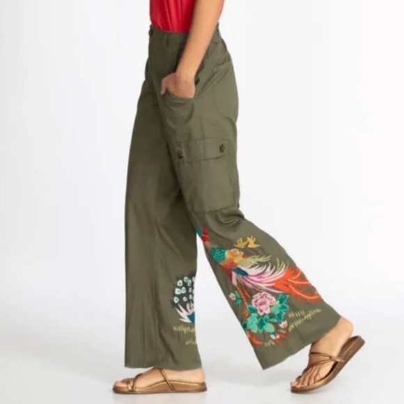 Johnny Was | Pants & Jumpsuits | Johnny Was Hinga Embroidered Bird ...